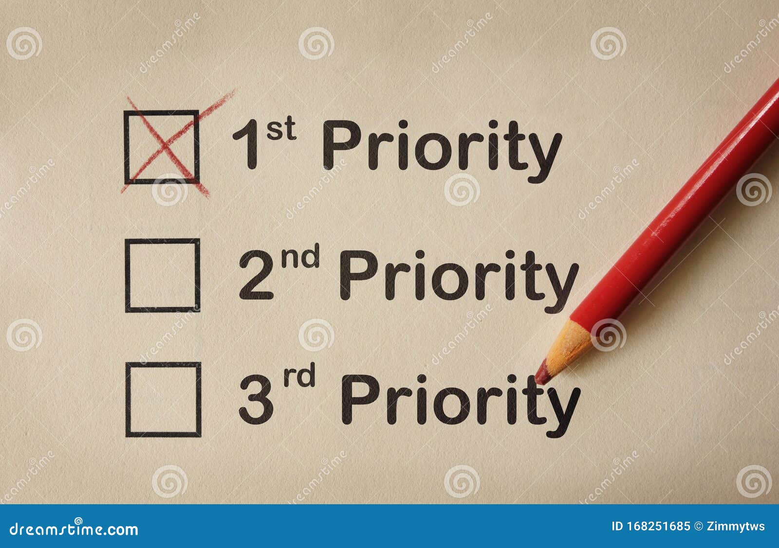 First Priority Marked on Paper Stock Image - Image of importance ...