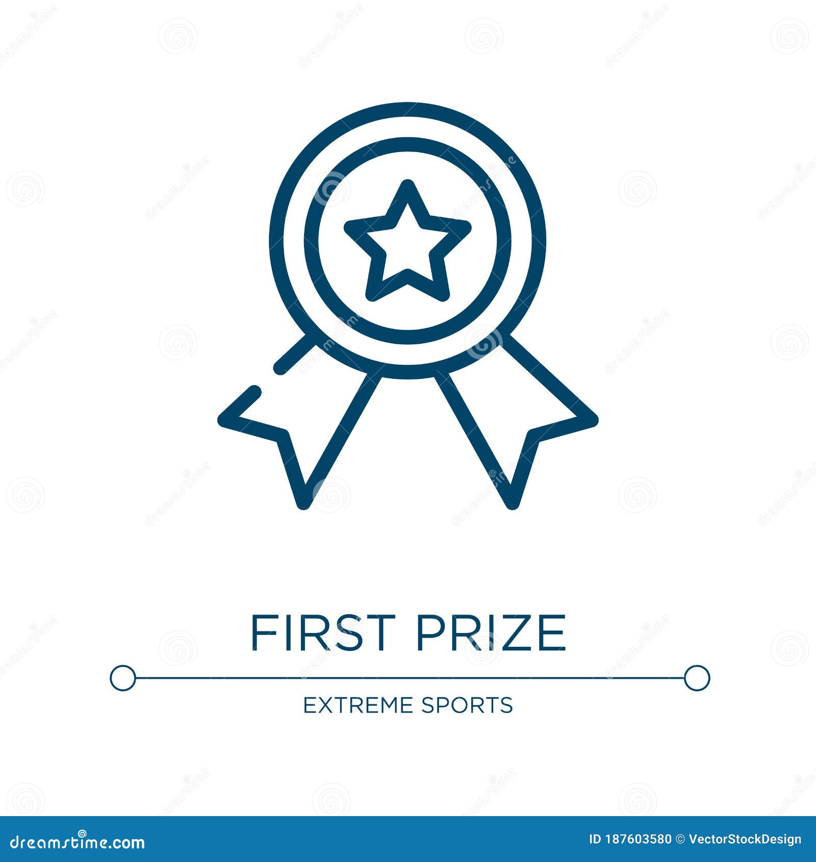 First Prize Icon. Linear Vector Illustration from Winning Red ...