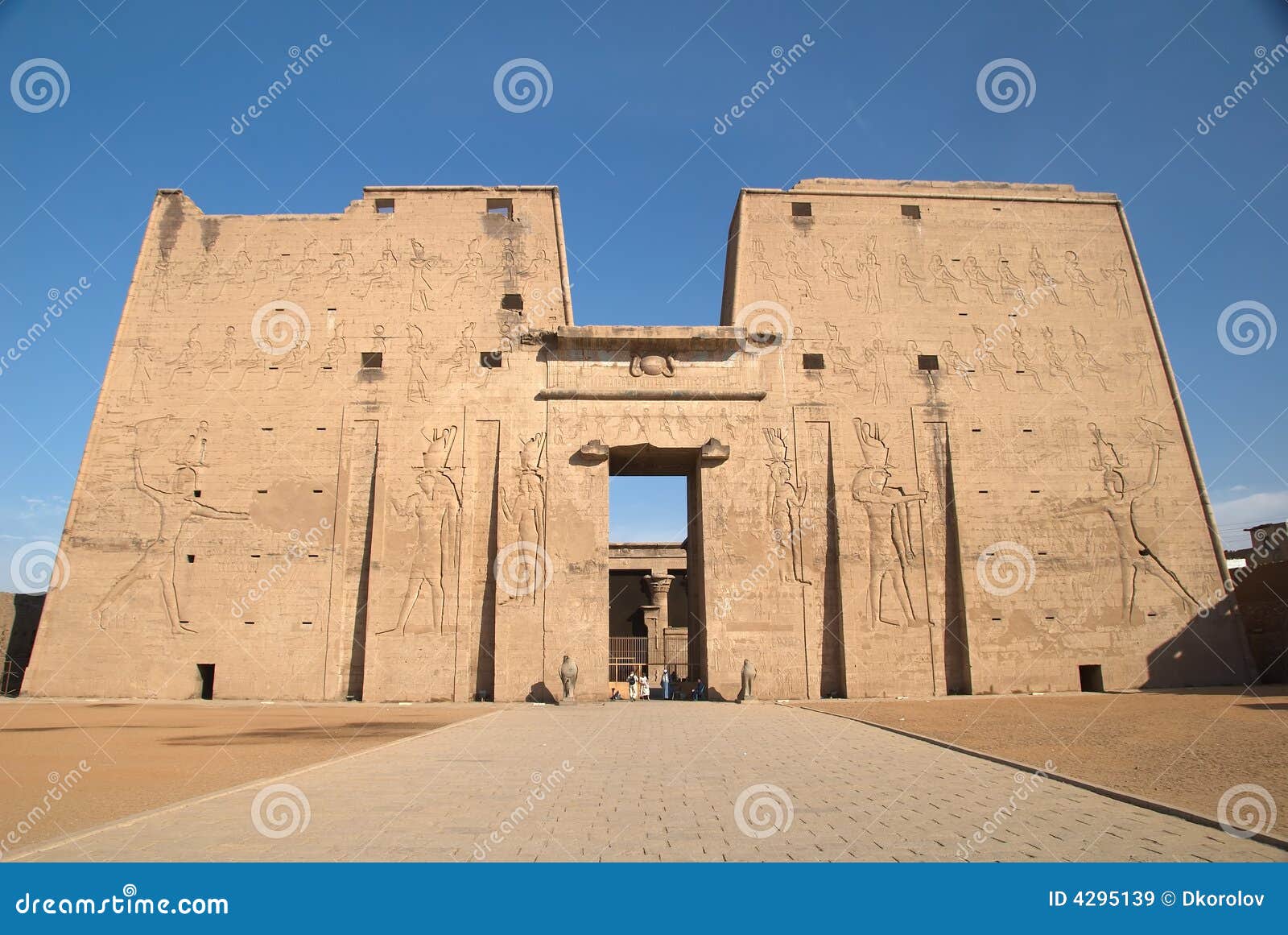 The First Pylon at Edfu Temple Stock Image - Image of relief, egyptian ...