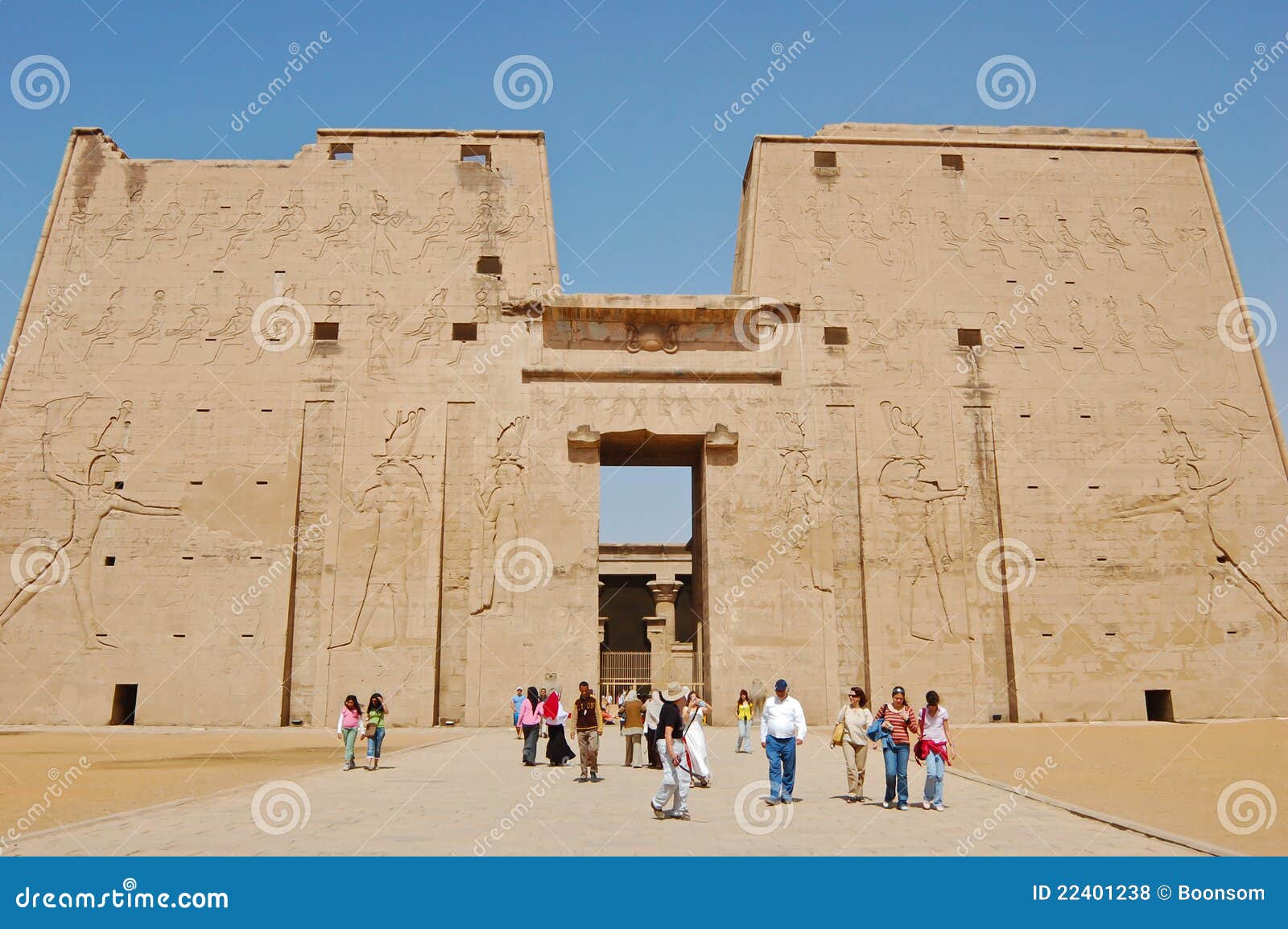 The First Pylon at Edfu Temple, Egypt Editorial Stock Photo - Image of ...