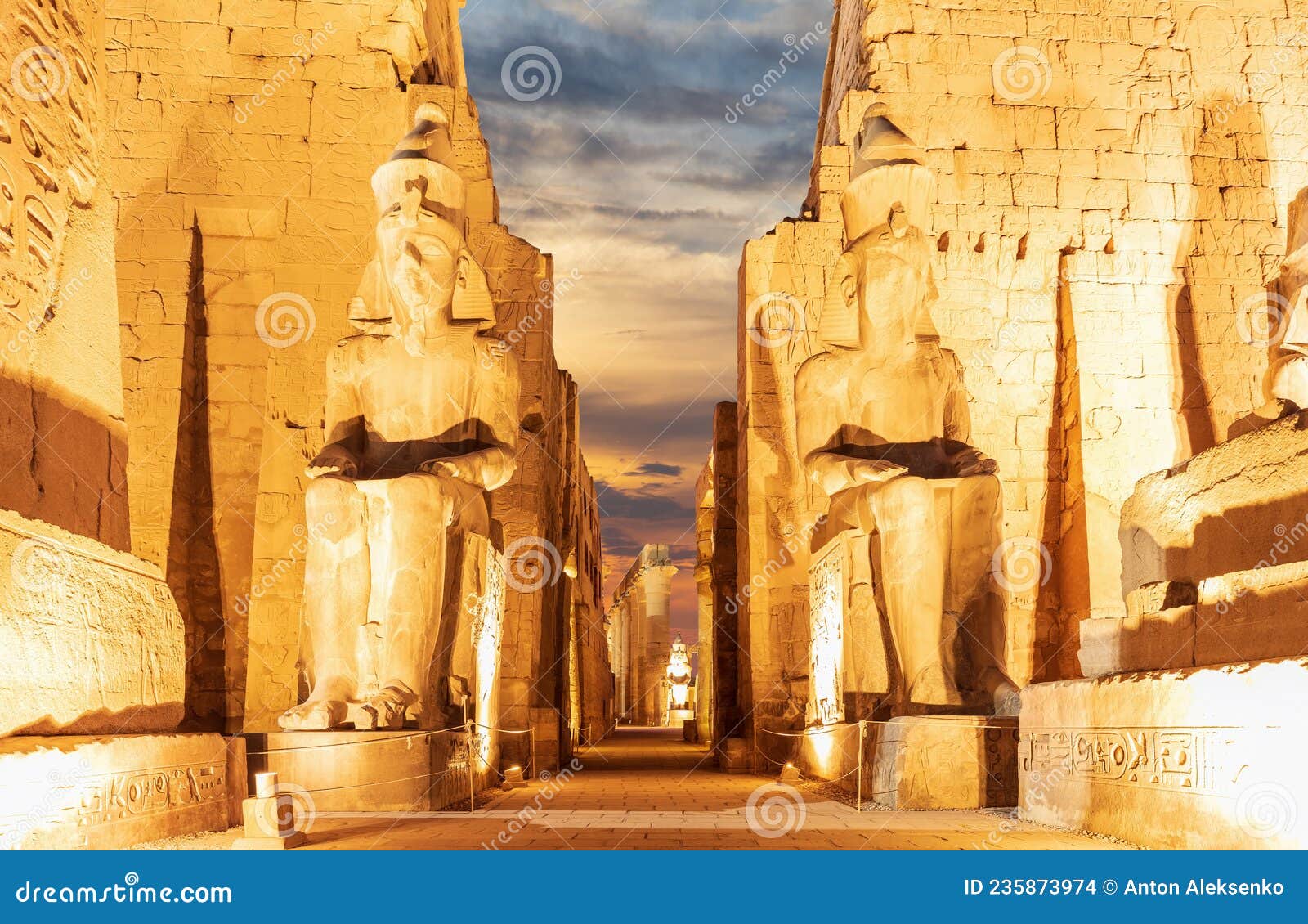 The First Pylon of Luxor Temple, Main Entrance, Egypt Stock Photo ...