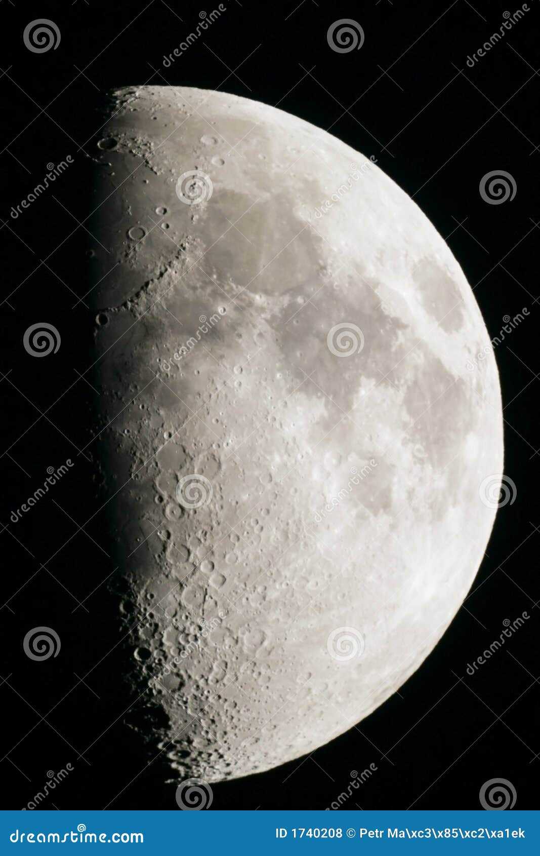 Quarter Moon Left Side Clack Background Royalty-Free Stock Image ...