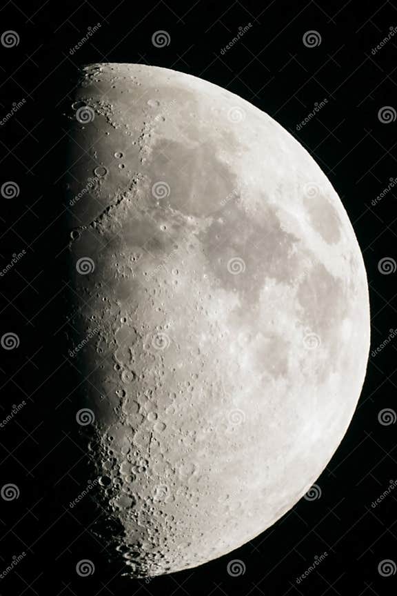 First quarter Moon stock photo. Image of science, moon - 1740208