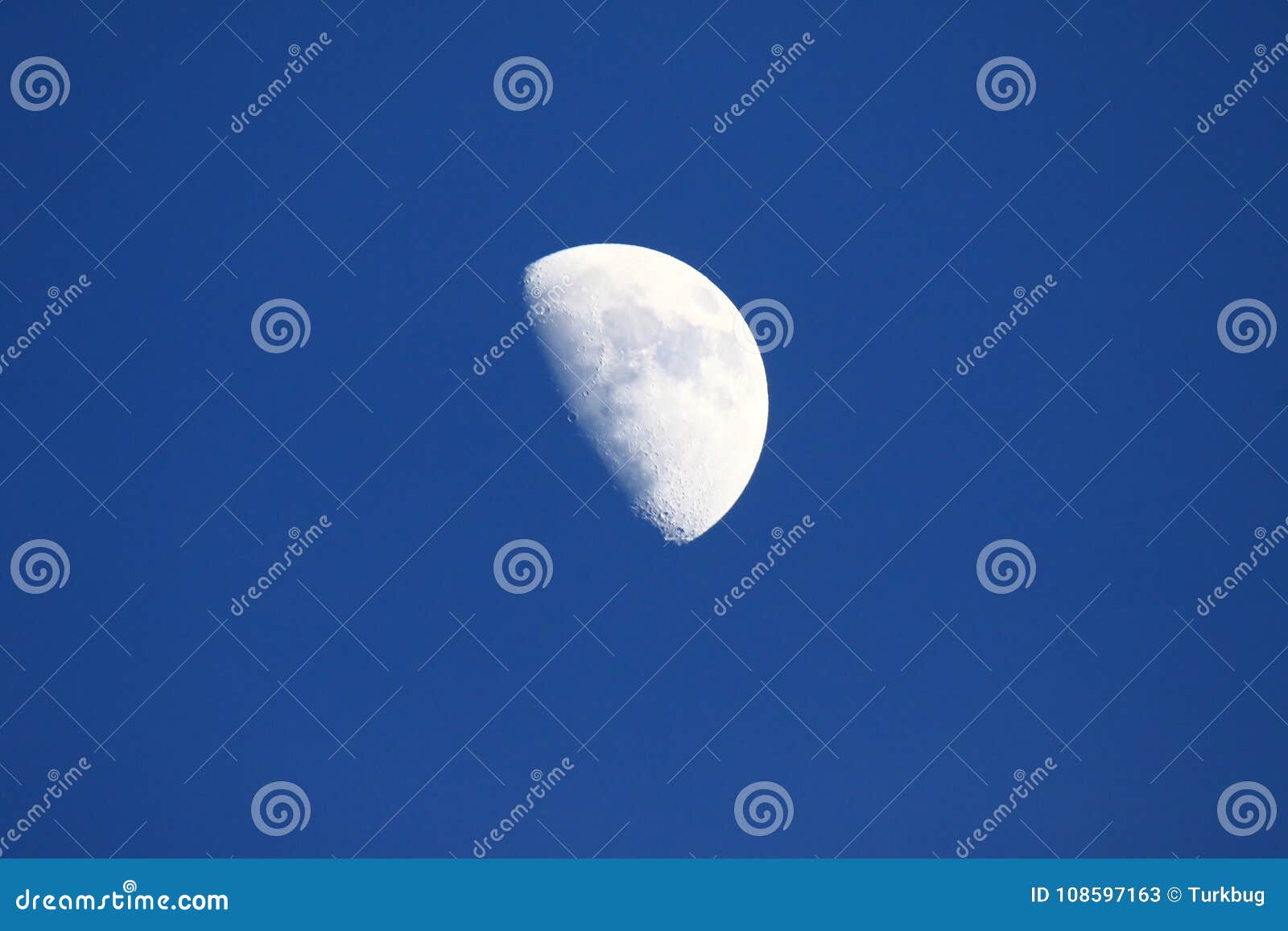 First quarter moon stock image. Image of radiation, moon - 108597163