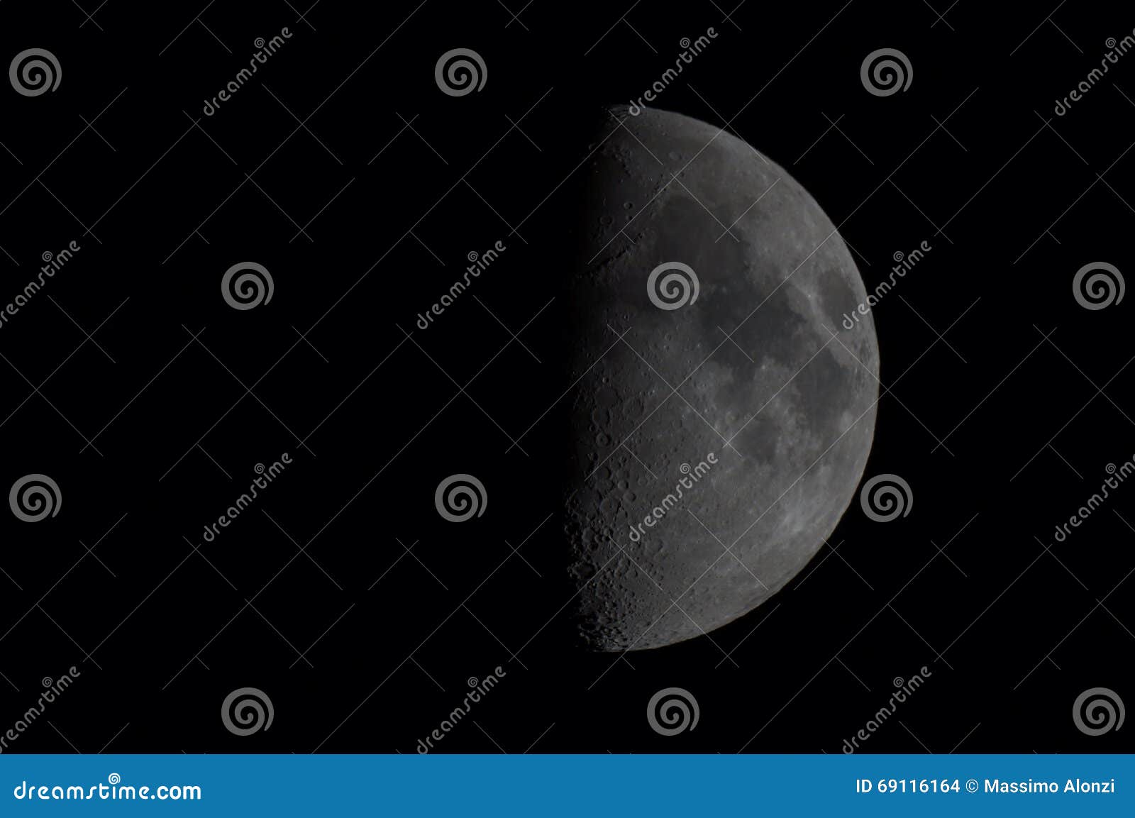 First quarter moon stock photo. Image of quarter, telescope - 69116164