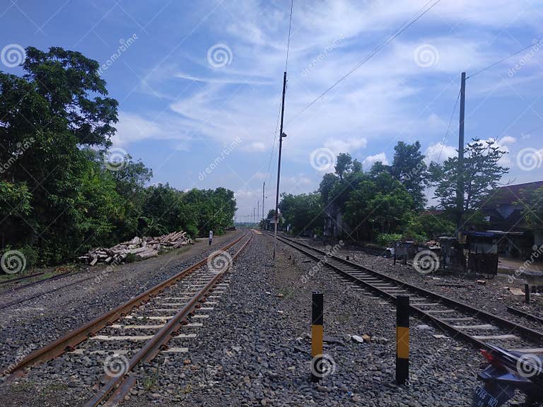 The First Railway in Central Java Stock Image - Image of vehicle ...