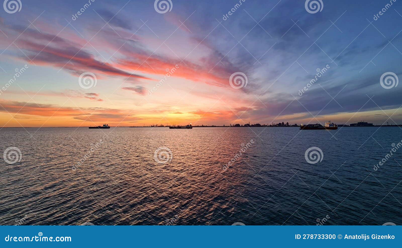 The First Rays of the Rising Sun Against the Background of Distant ...