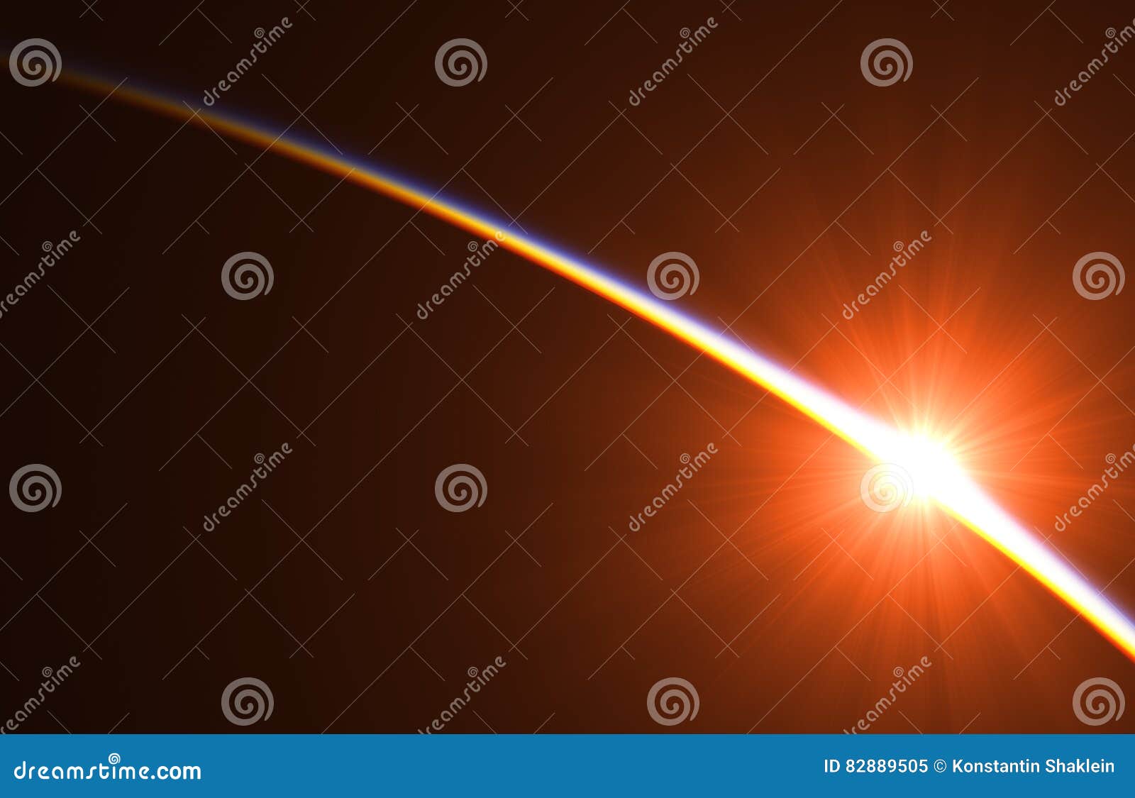 First Rays of the Sun Above the Earth in Space Stock Illustration ...