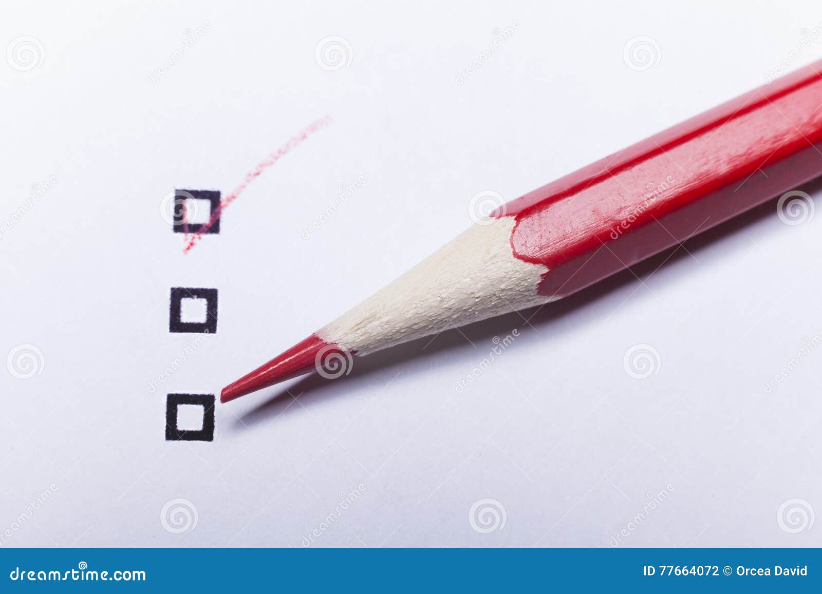 First red Checkbox stock photo. Image of information - 77664072