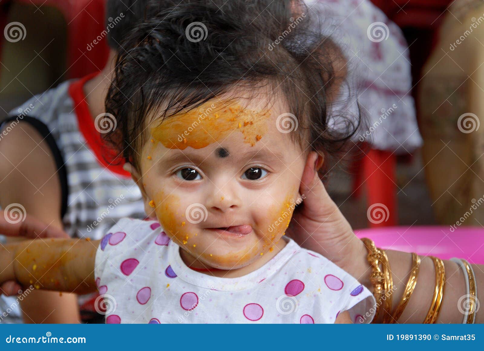 First Rice-eating Ceremony in India Editorial Image - Image of turmeric ...