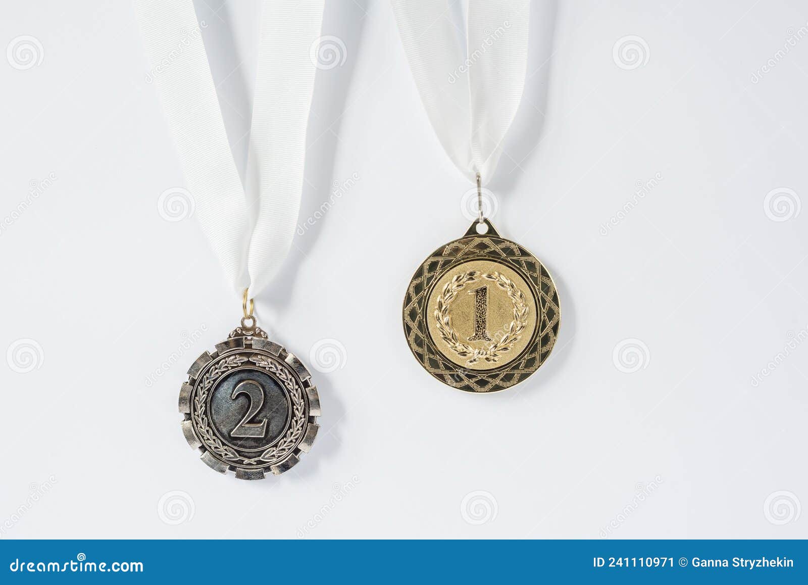 First and Second Place - Gold and Silver Medal Stock Image - Image of ...