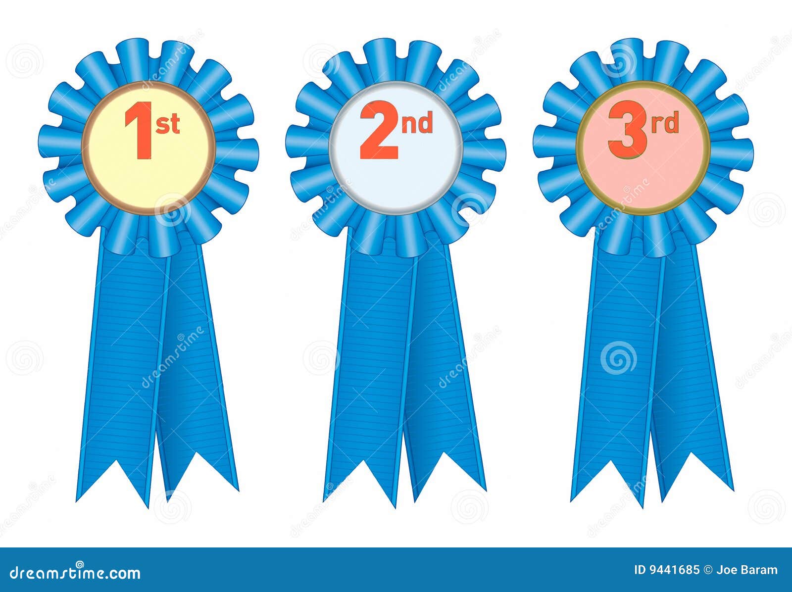 First, second, third stock illustration. Illustration of rosettes - 9441685