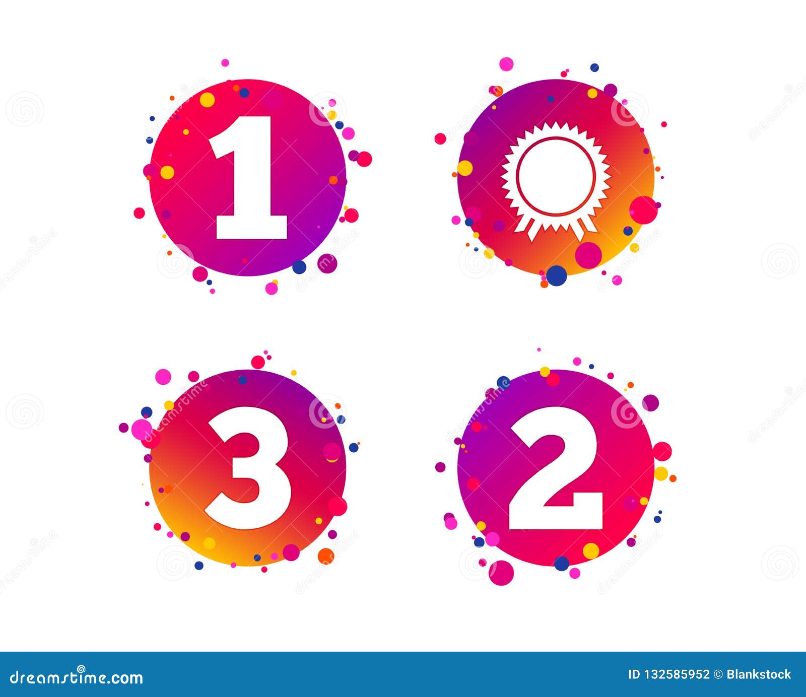 First, Second and Third Place Icons. Award Medal. Vector Stock Vector ...