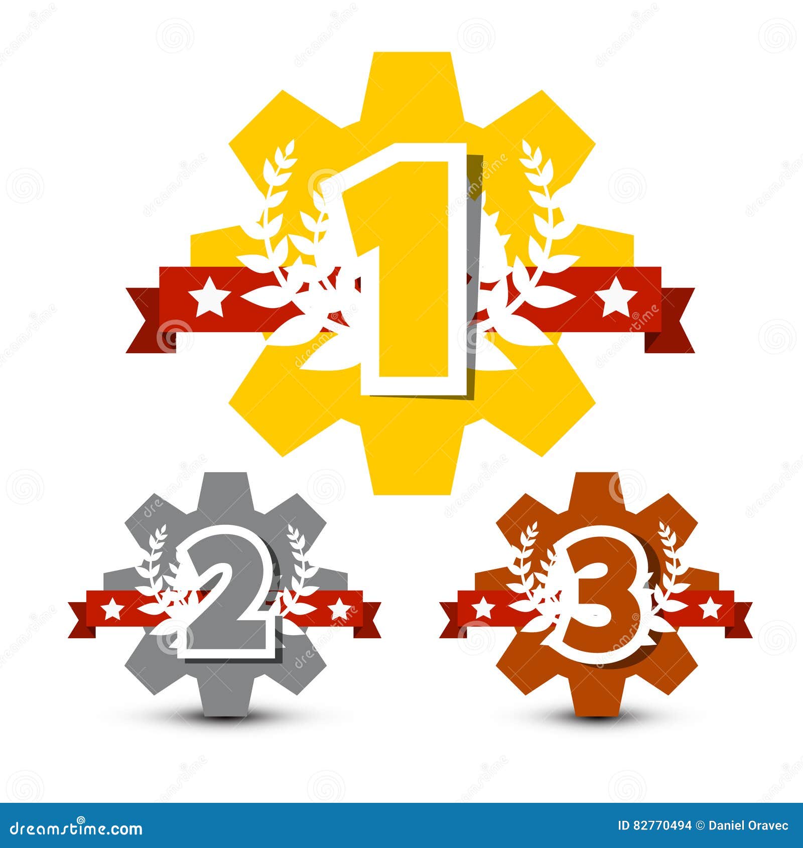 First, Second and Third Place Icons. Stock Vector - Illustration of ...