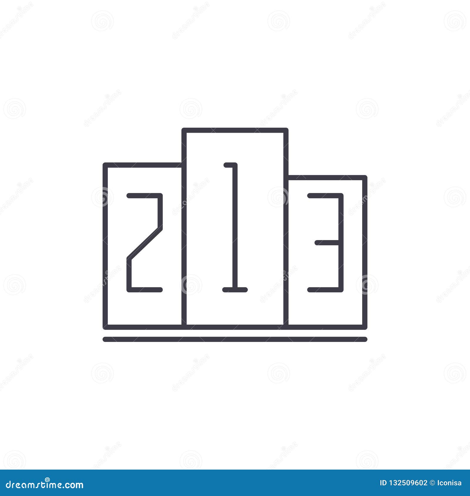 First, Second and Third Place Line Icon Concept. First, Second and ...