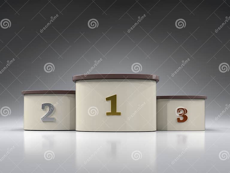 First, Second and Third Place Podium Stock Illustration - Illustration ...