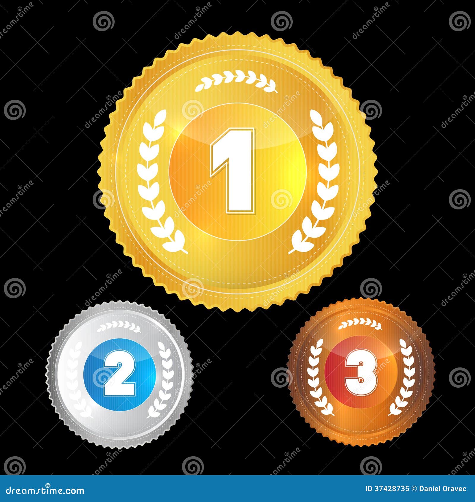 First, Second, Third Place Symbols Cartoon Vector | CartoonDealer.com ...