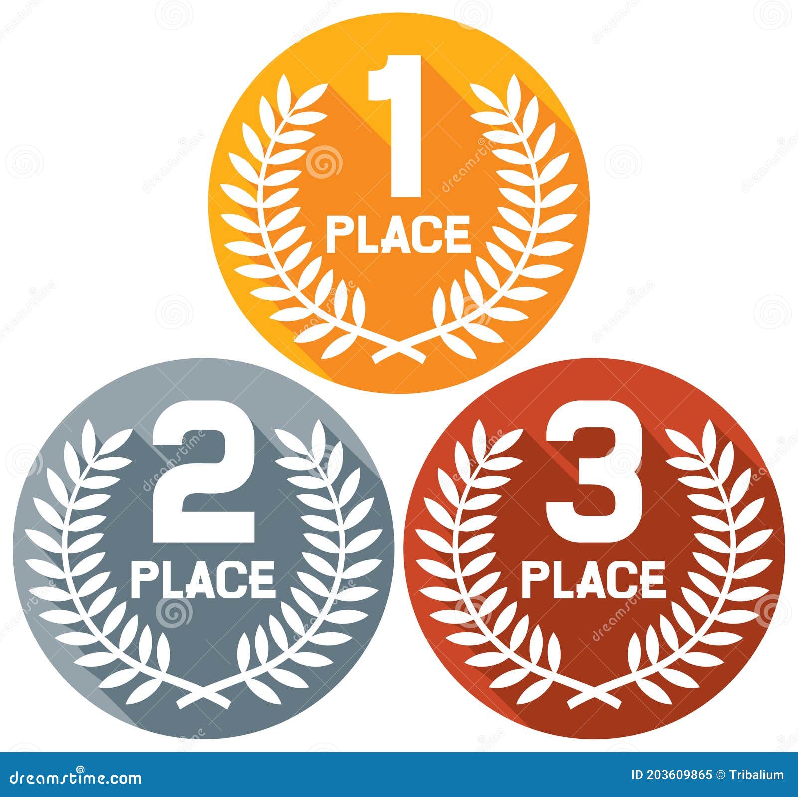 First Second and Third Place Vector Illustration Stock Vector ...