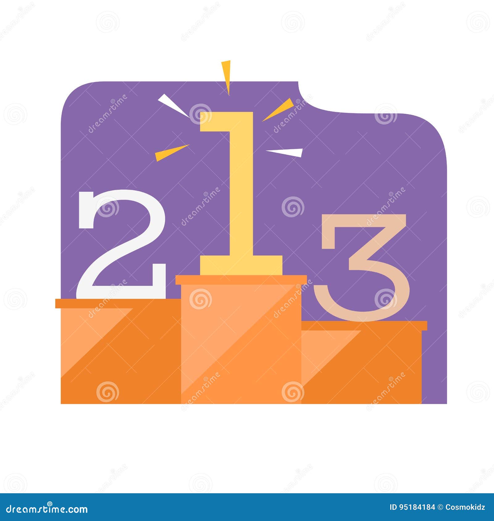 First, Second and Third Places Icon. Flat Design Style Vector ...