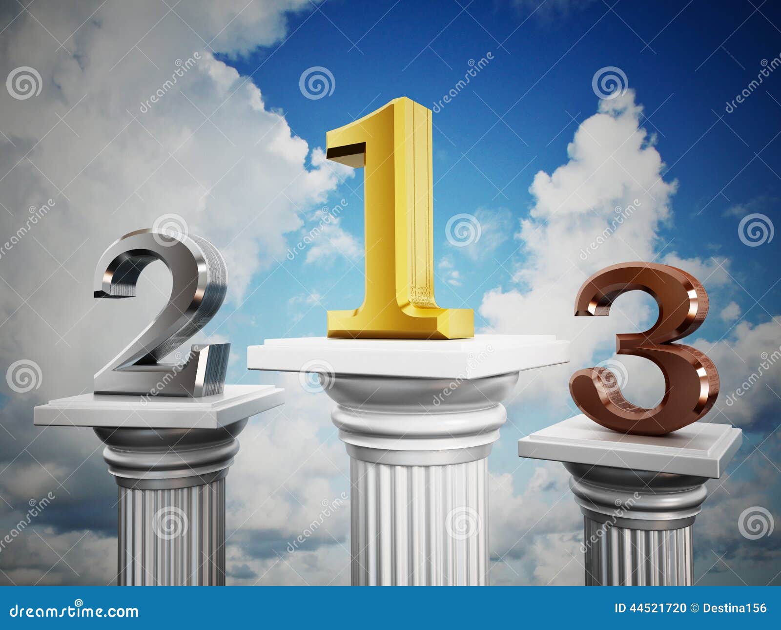 First, Second and Third Places Stock Illustration - Illustration of ...