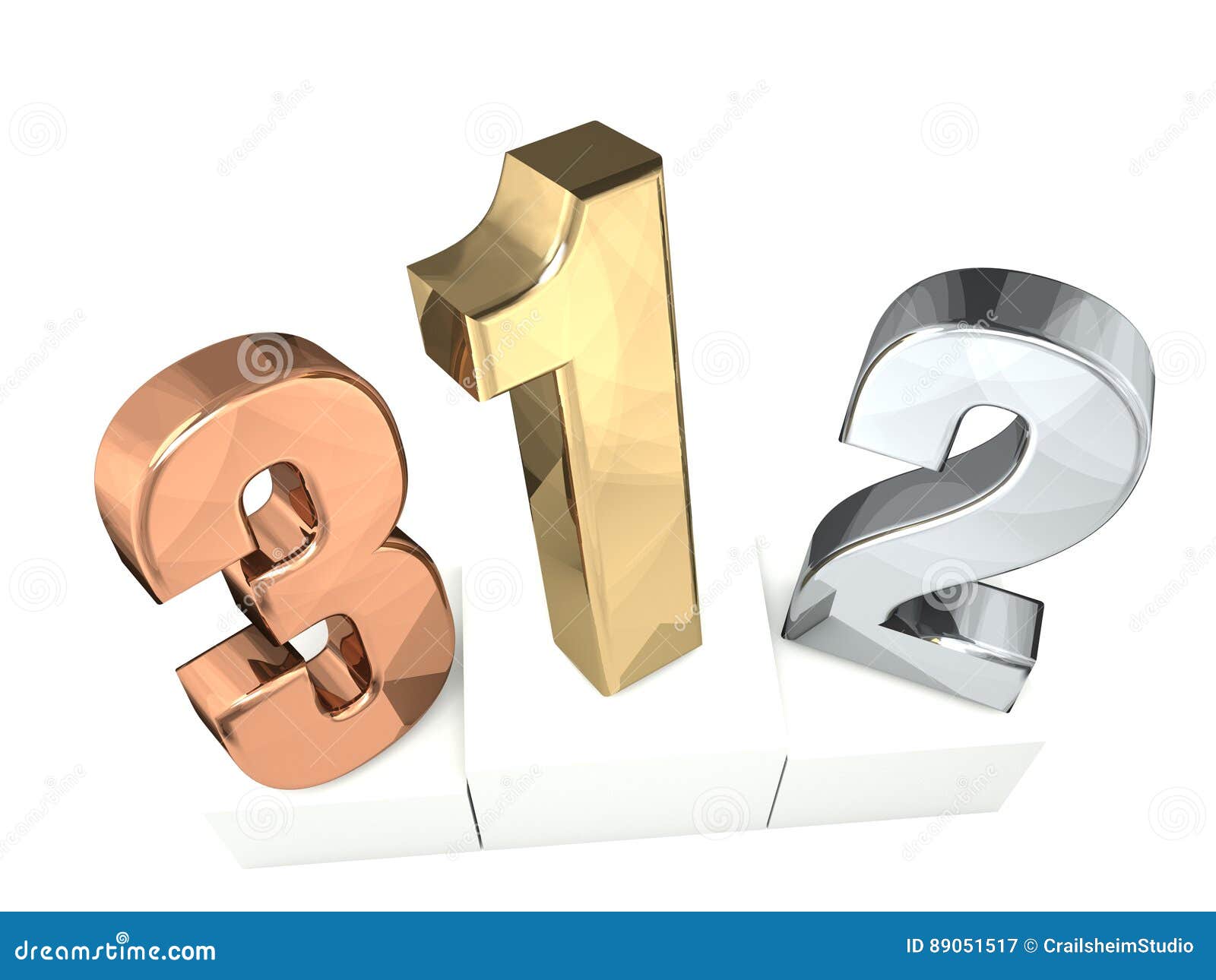 First Second Third Podium 3d Stock Illustration - Illustration of ...