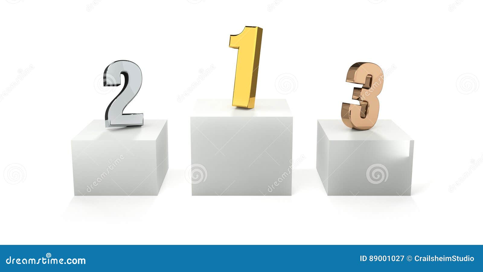 First Second Third Podium 3d Render Stock Illustration - Illustration ...