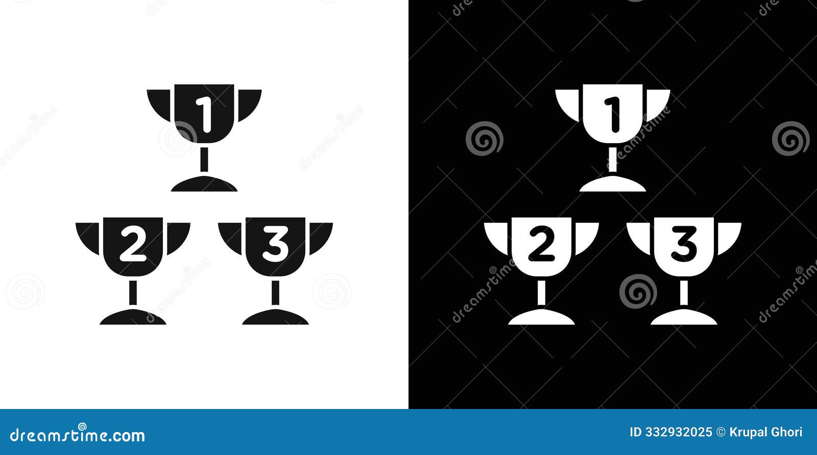 1st Prize Trophy Cup. Achivement Symbol, Icon. Colored Line Vector ...