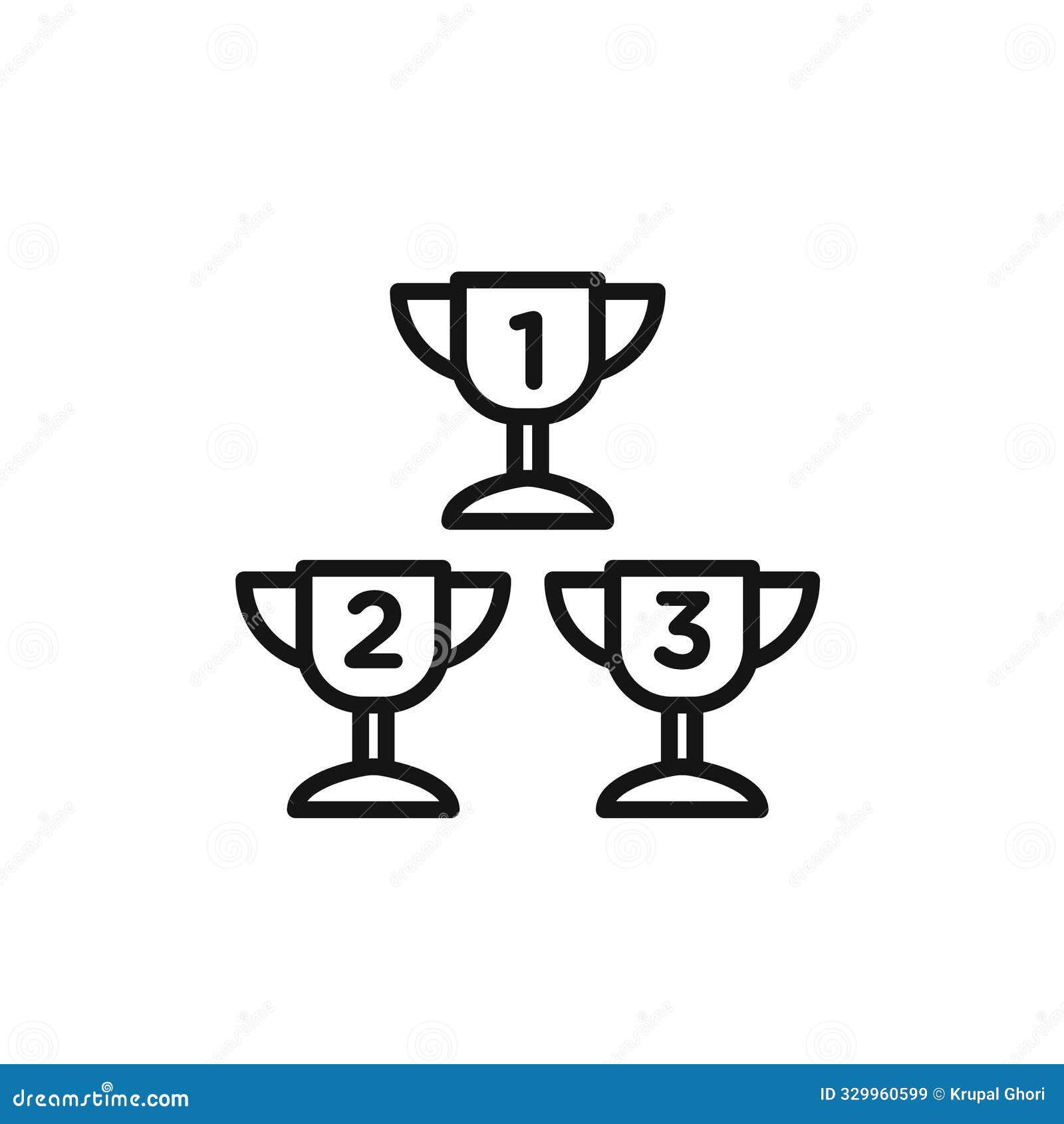 Third Prize Bronze Medal Badge Red Ribbon Cartoon Vector ...