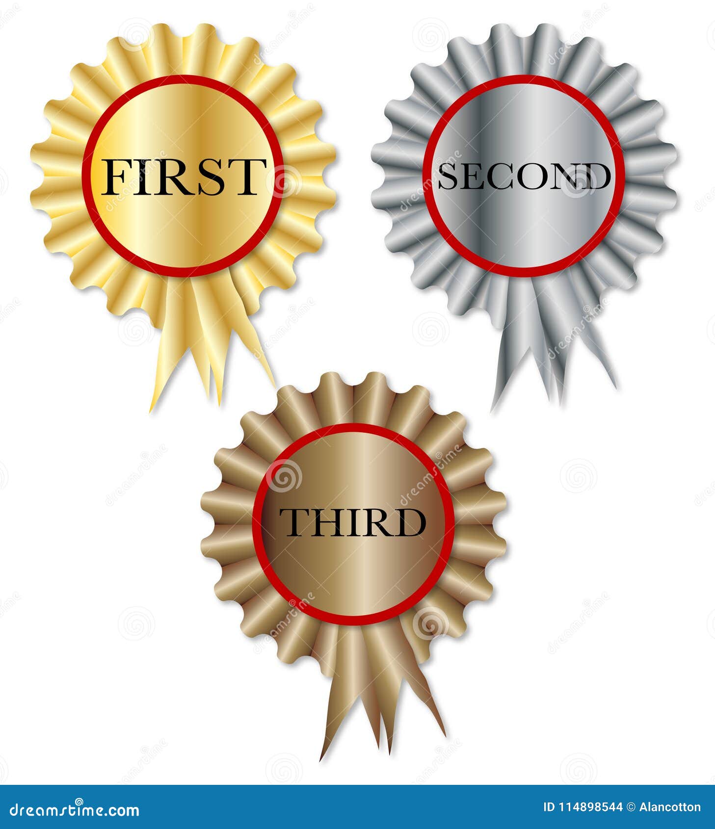 First Second Third Rosette stock vector. Illustration of vector - 114898544