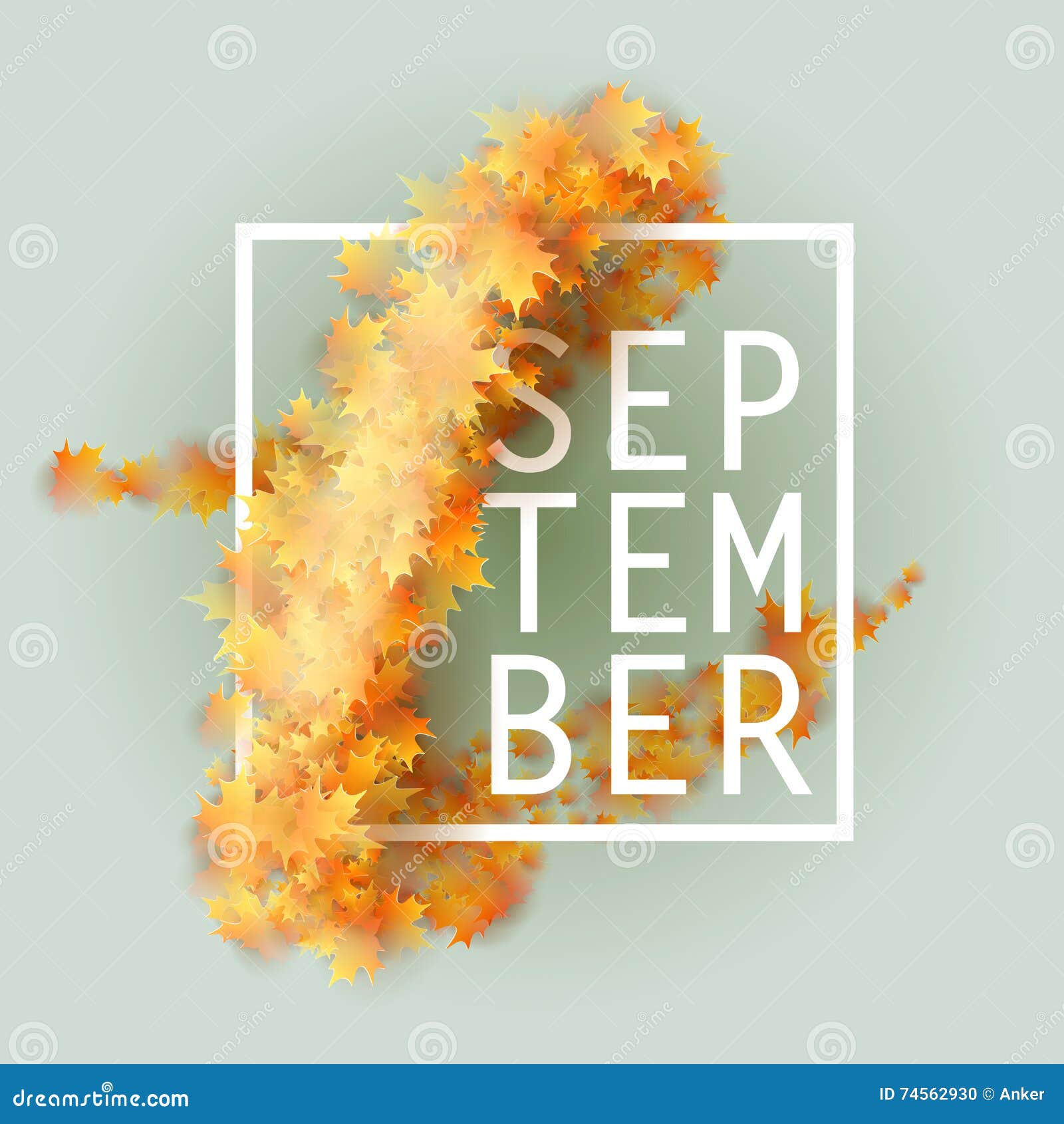 First September With Autumn Leaves Background Vector Illustration ...