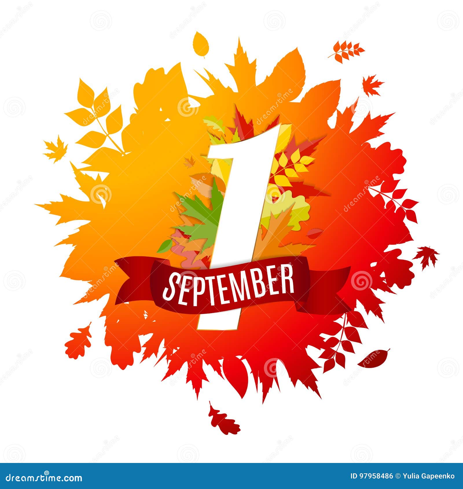 First 1 September Template Vector Illustration Stock Vector ...