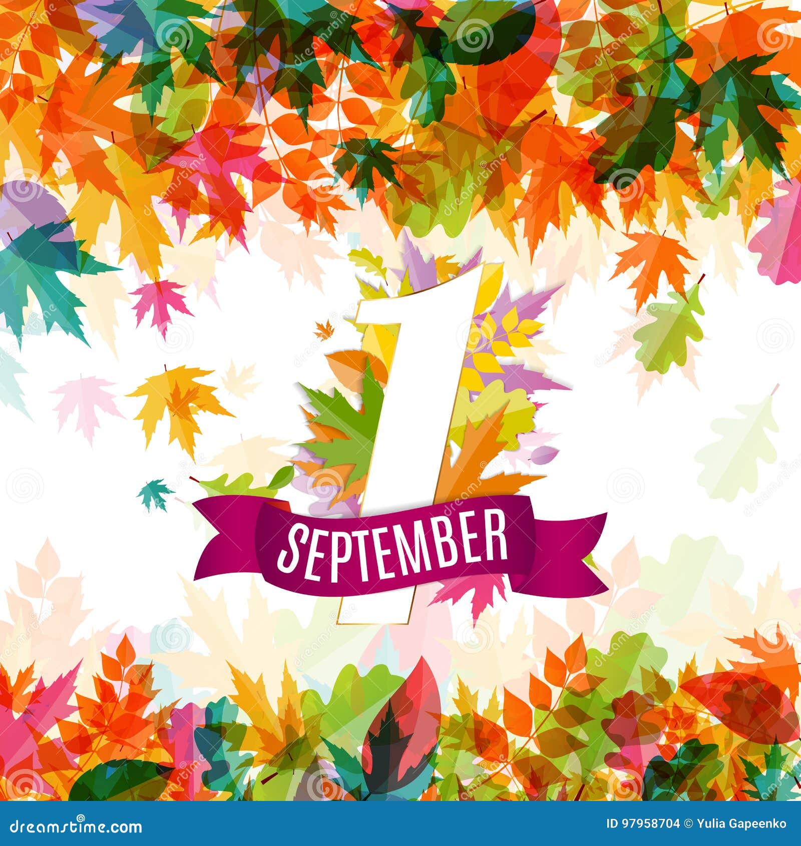 First 1 September Template Vector Illustration Stock Vector ...