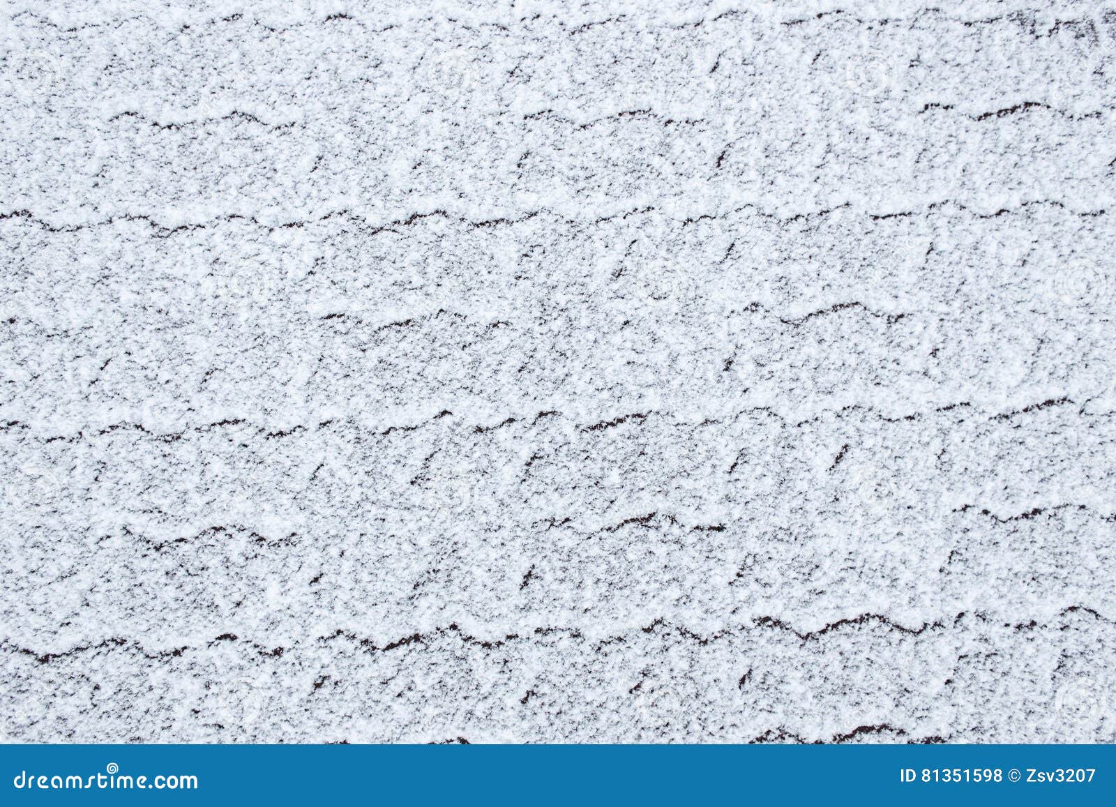 The First Snow Has Covered Paving Slabs, Flat Lay. Hoarfrost on ...