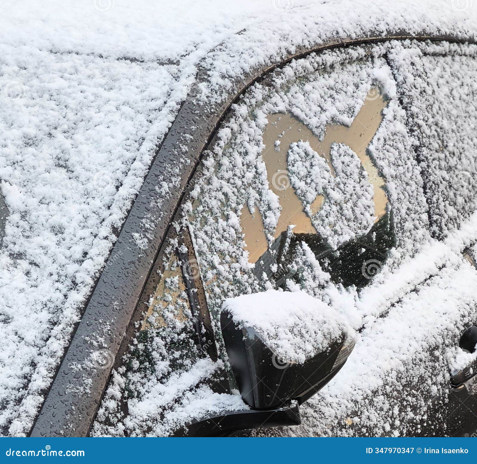 First Snow, Heart Drawing on Car Window, Beginning of Winter, Romance ...