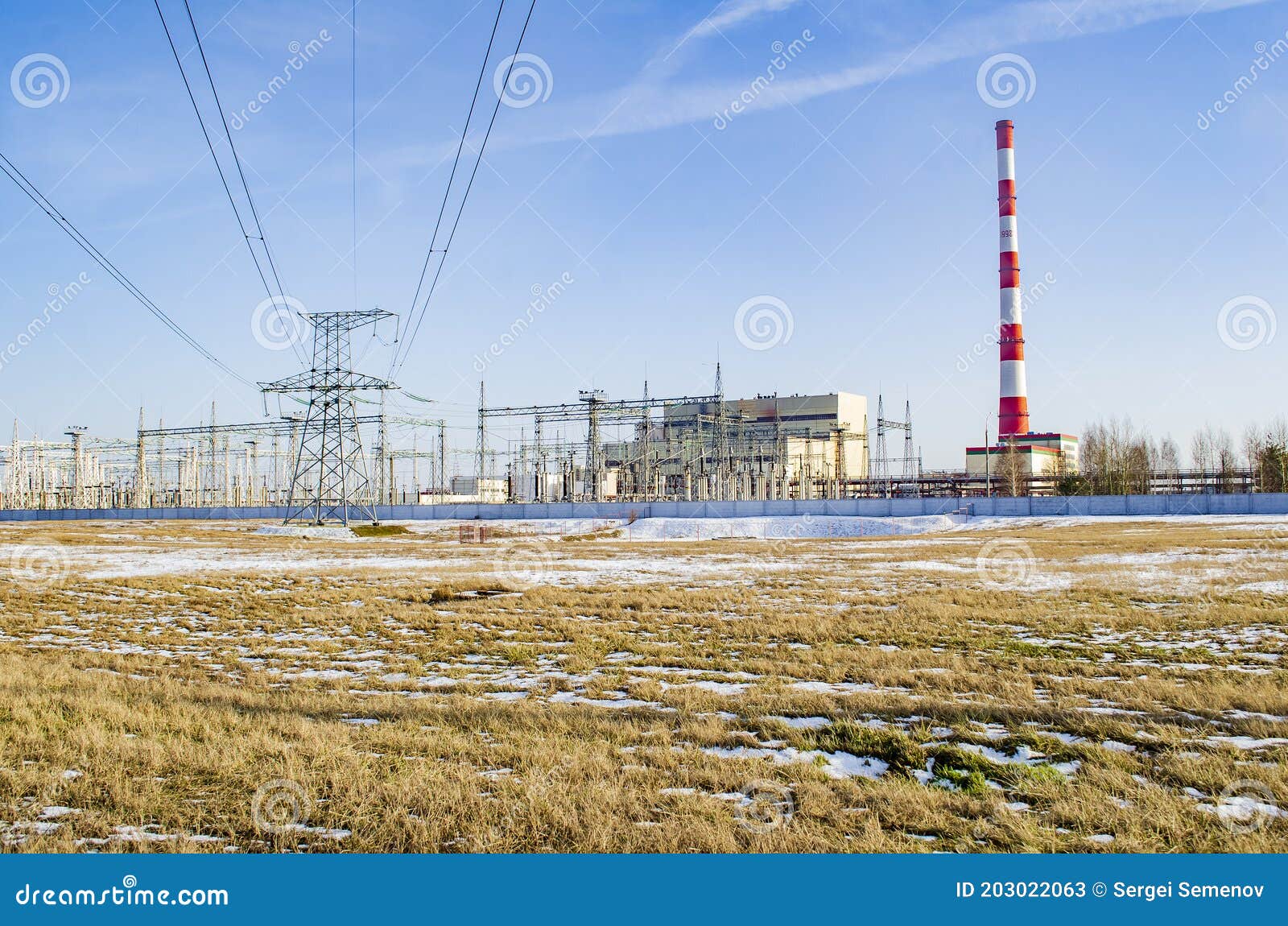 The First Snow at the Power Stock Image - Image of coal, industry ...