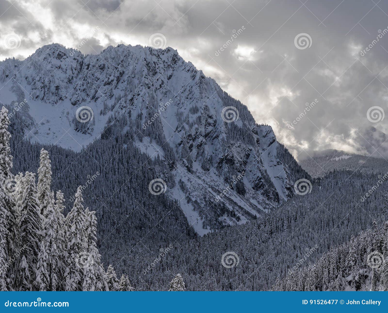 First Snow Rainier stock image. Image of escarpment, lonely - 91526477