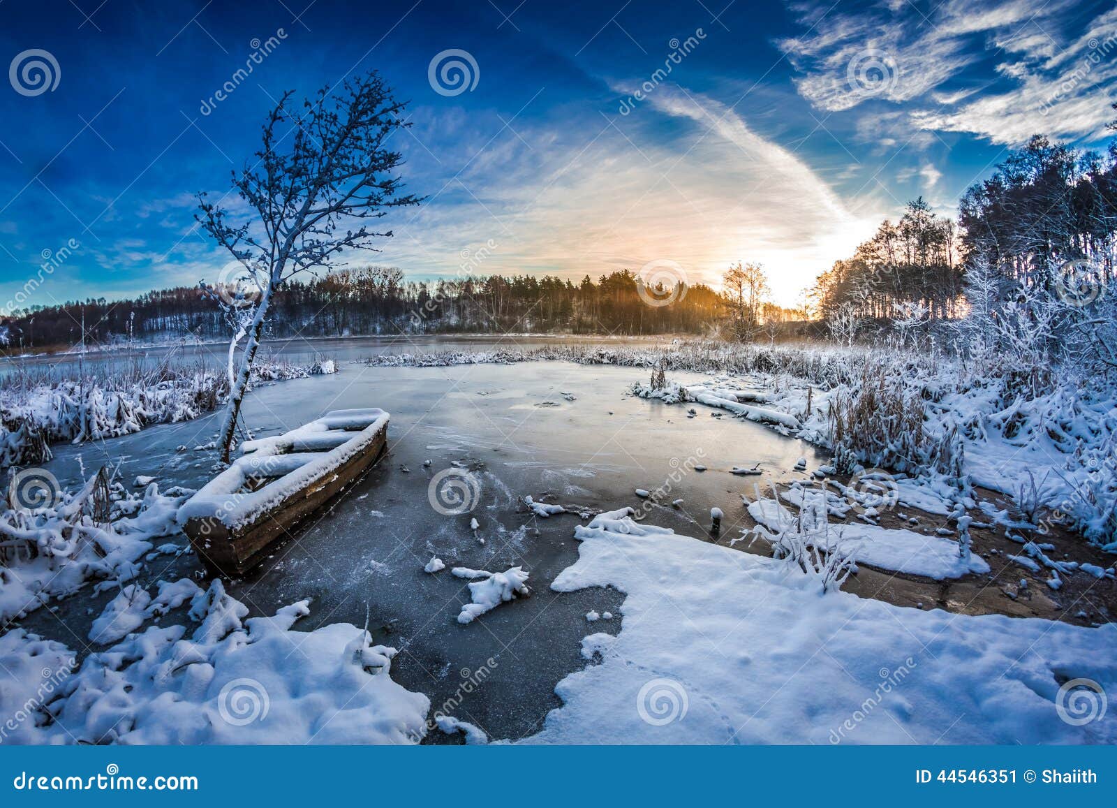 First Snow in Winter on the Lake Stock Image - Image of reflection ...