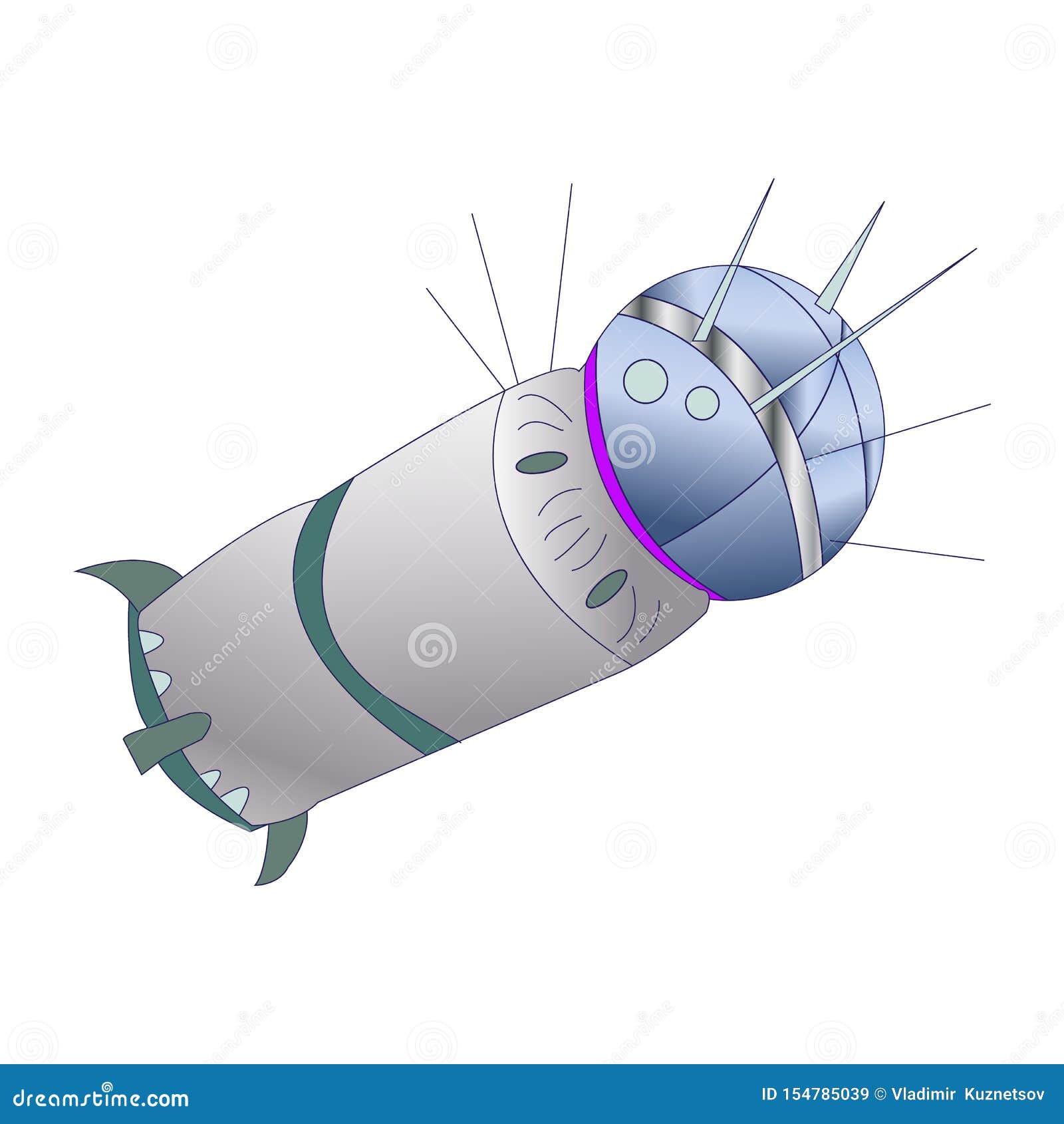 The First Space Rocket Vostok-1, on a White Background Stock Vector ...