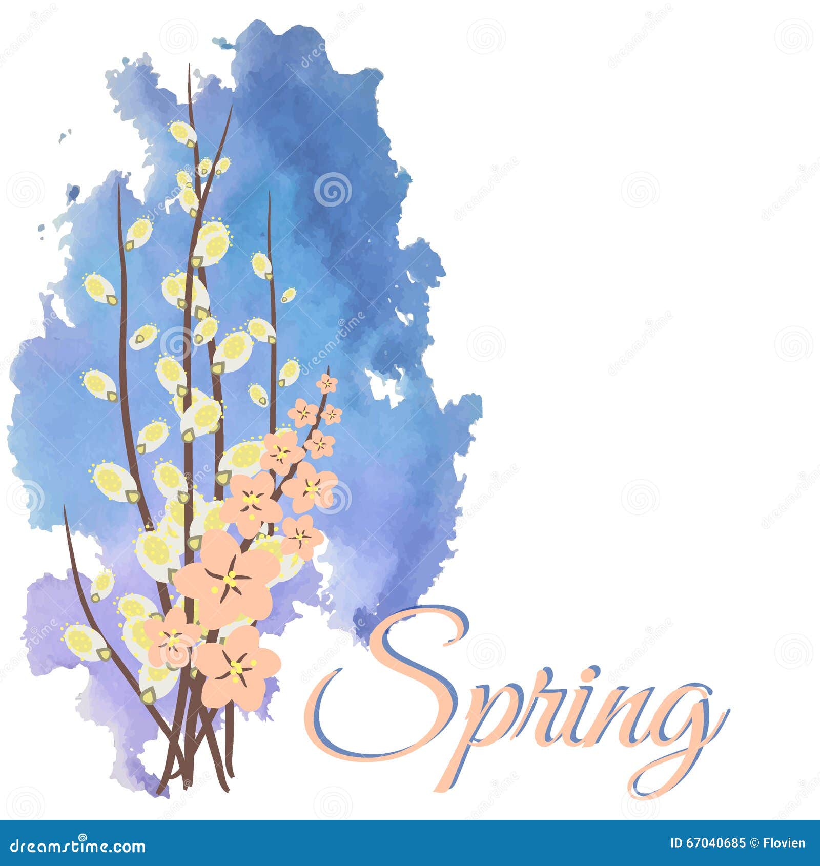First Spring Flowers Watercolor Painting Poster Stock Illustrations – 4 ...
