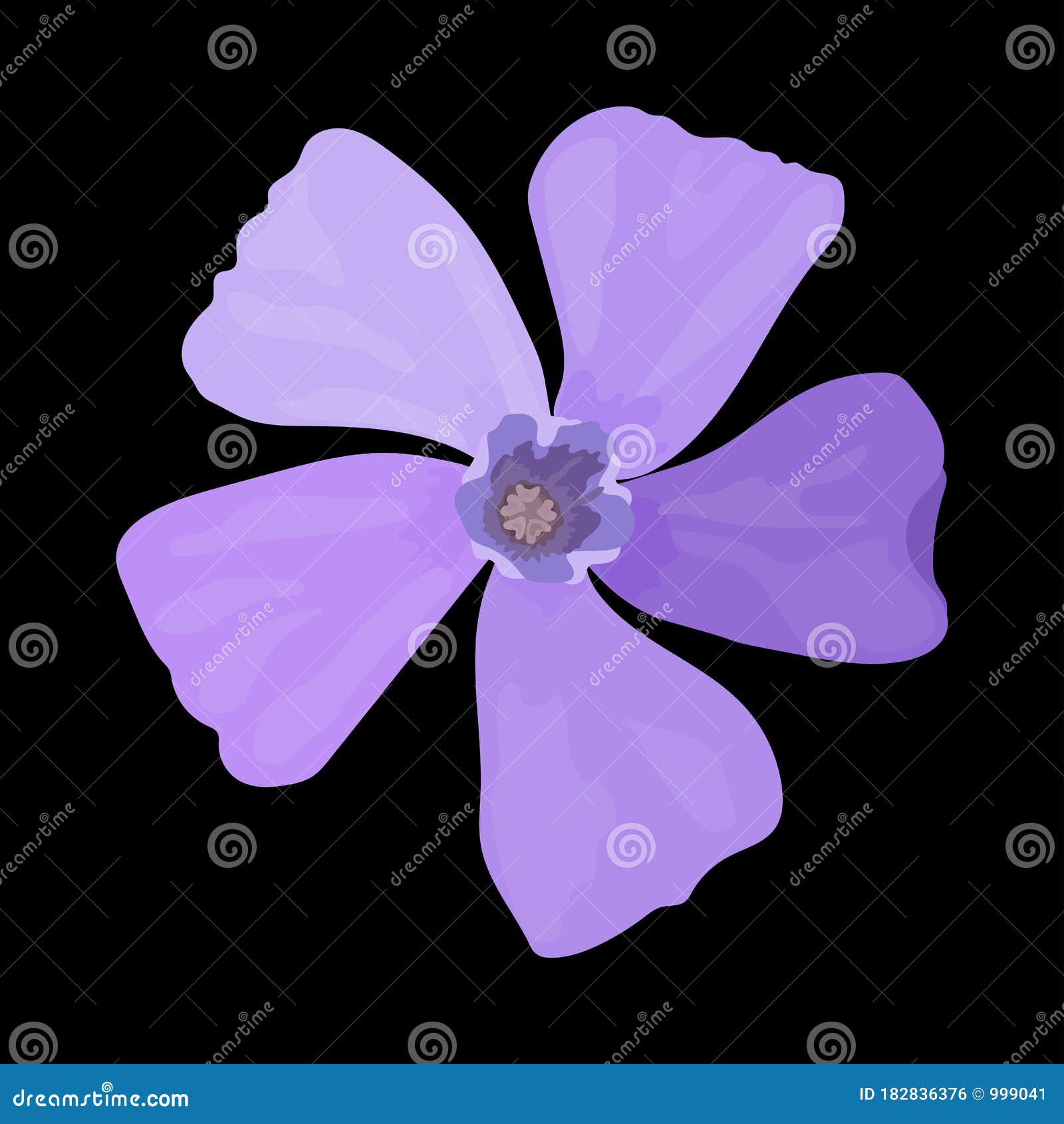 Small Periwinkle Flower Tattoo, Ink Illustration Clipart Isolated On ...