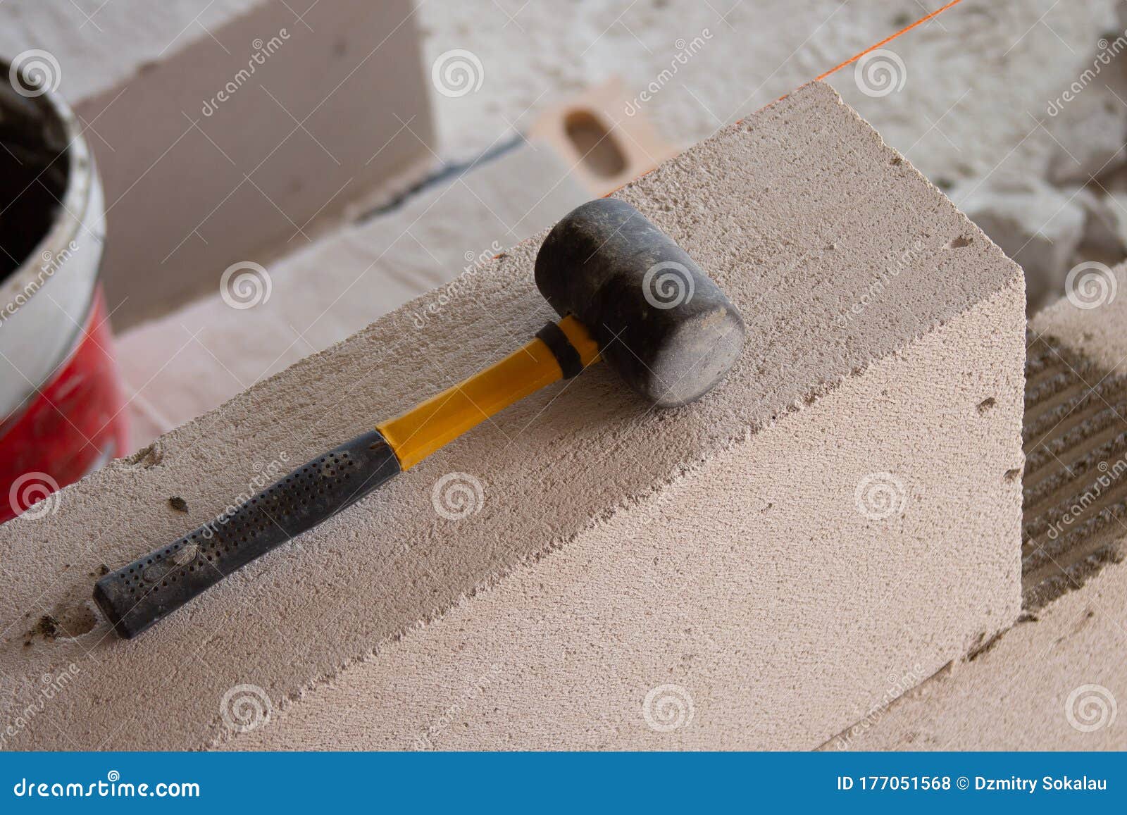 The First Stages Of Building A House Of Silicate Blocks Royalty-Free ...