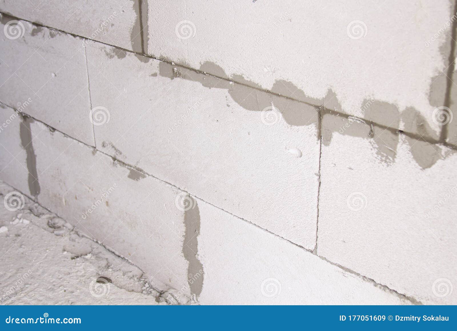 The First Stages of Building a House of Silicate Blocks Stock Image ...