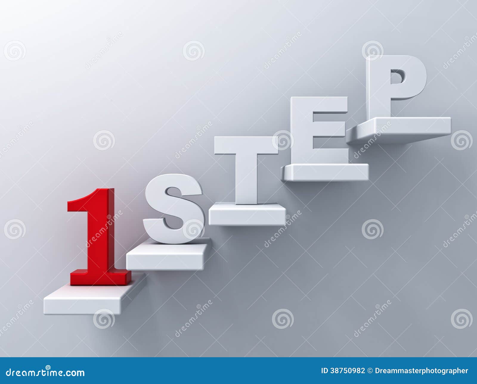 First Step Abstract Concept Over White Wall Stock Illustration ...