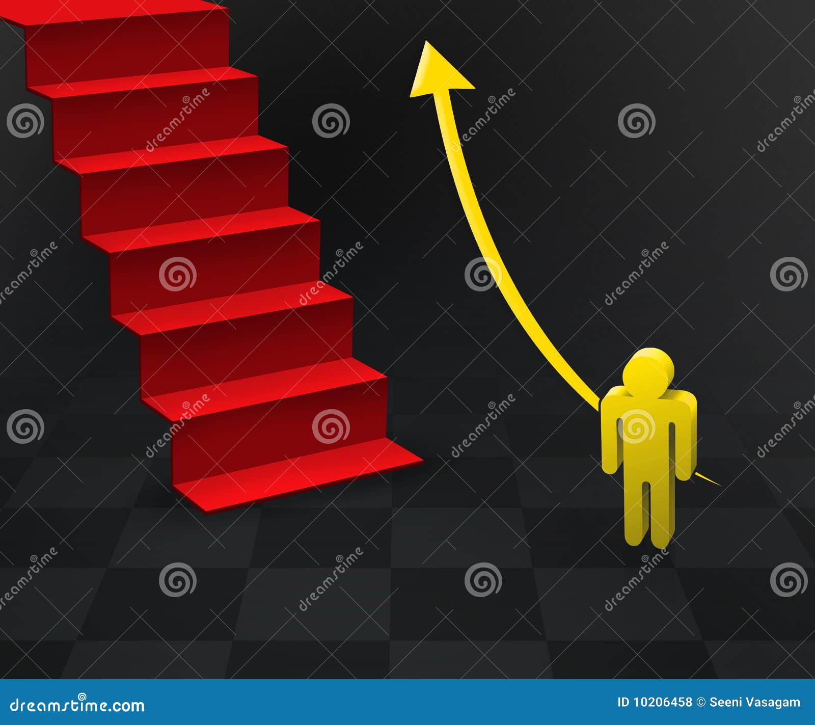 First step of career stock illustration. Illustration of motivation ...