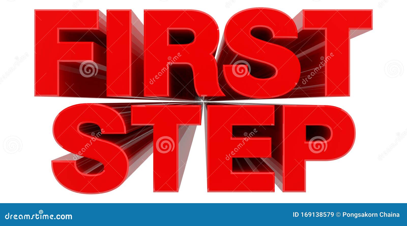 FIRST STEP Word On White Background 3d Rendering Stock Image ...