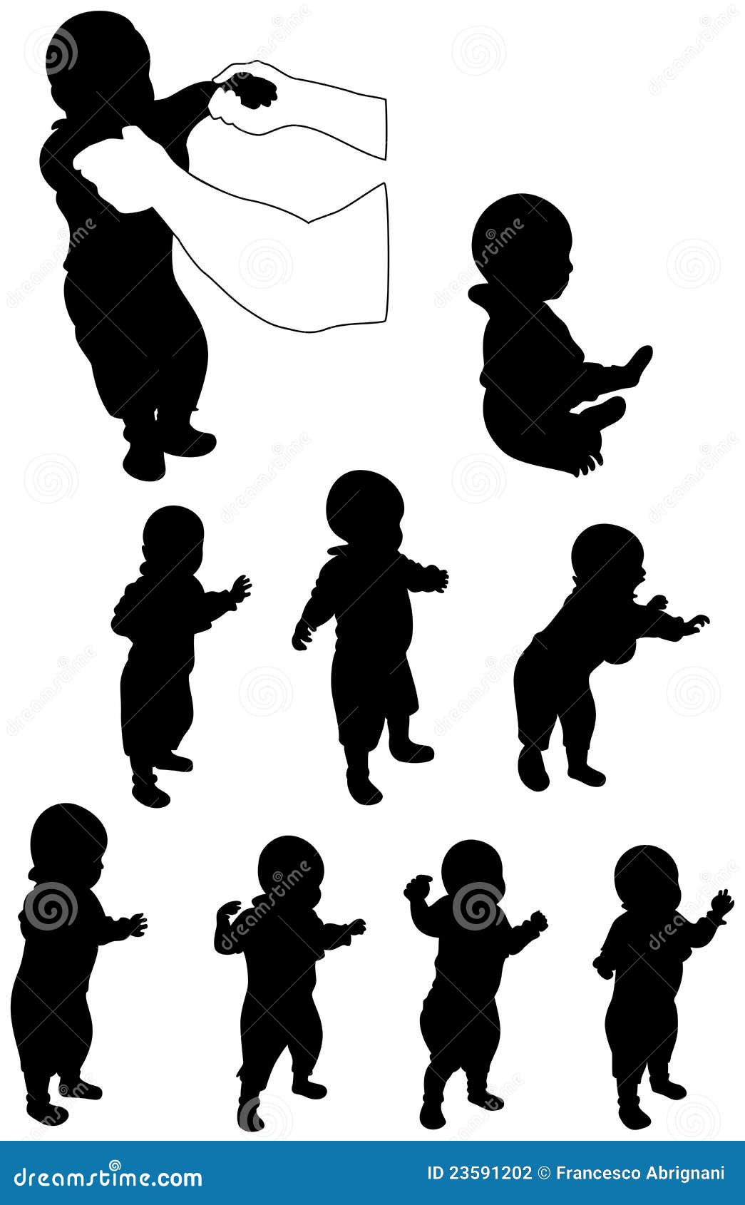 First steps stock vector. Illustration of child, pose - 23591202
