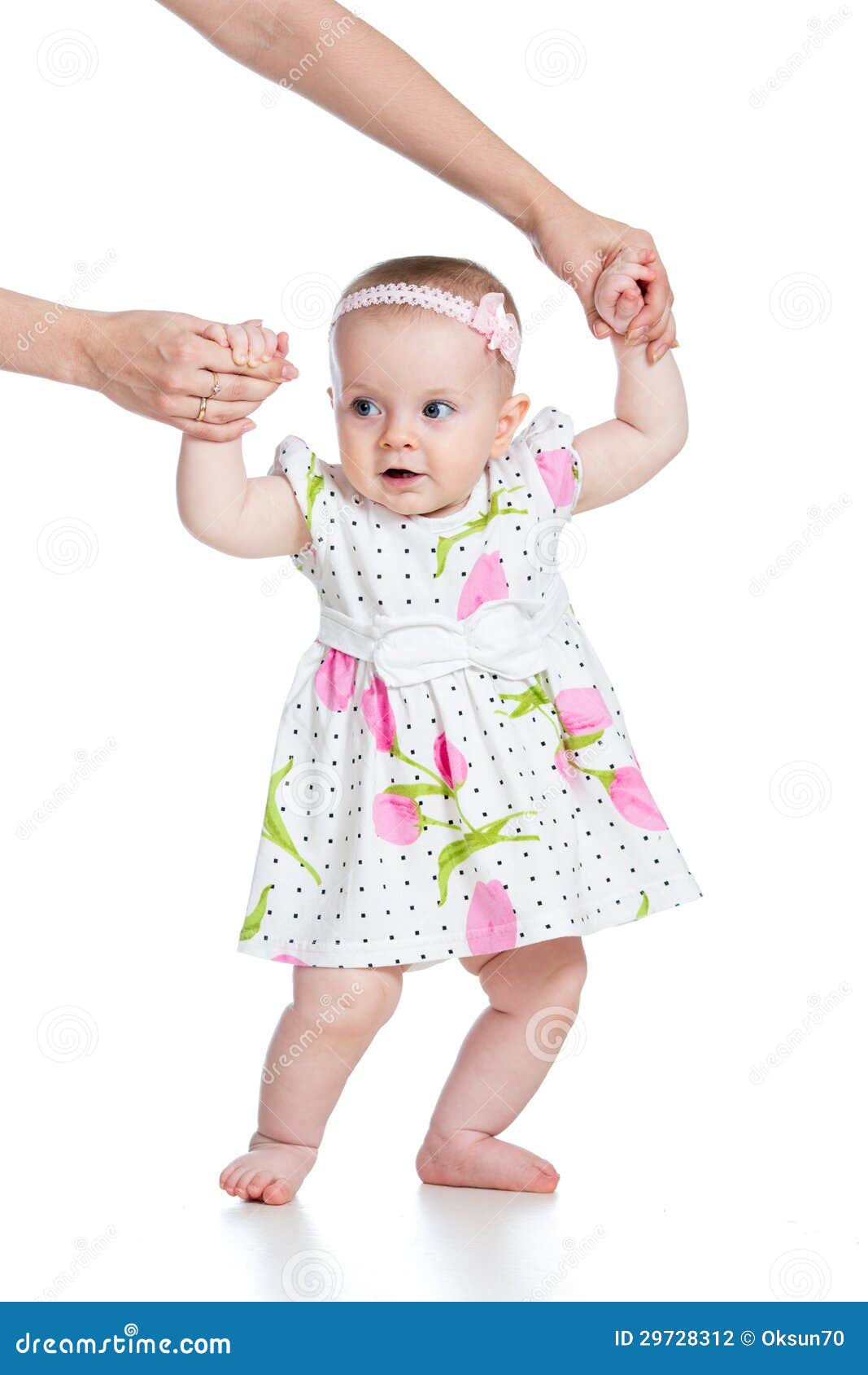 First steps of baby girl stock photo. Image of pretty - 29728312