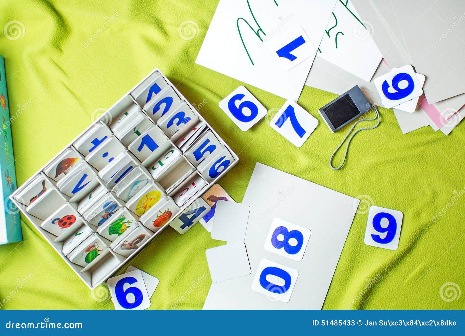 First steps in counting stock image. Image of home, kindergarten - 51485433