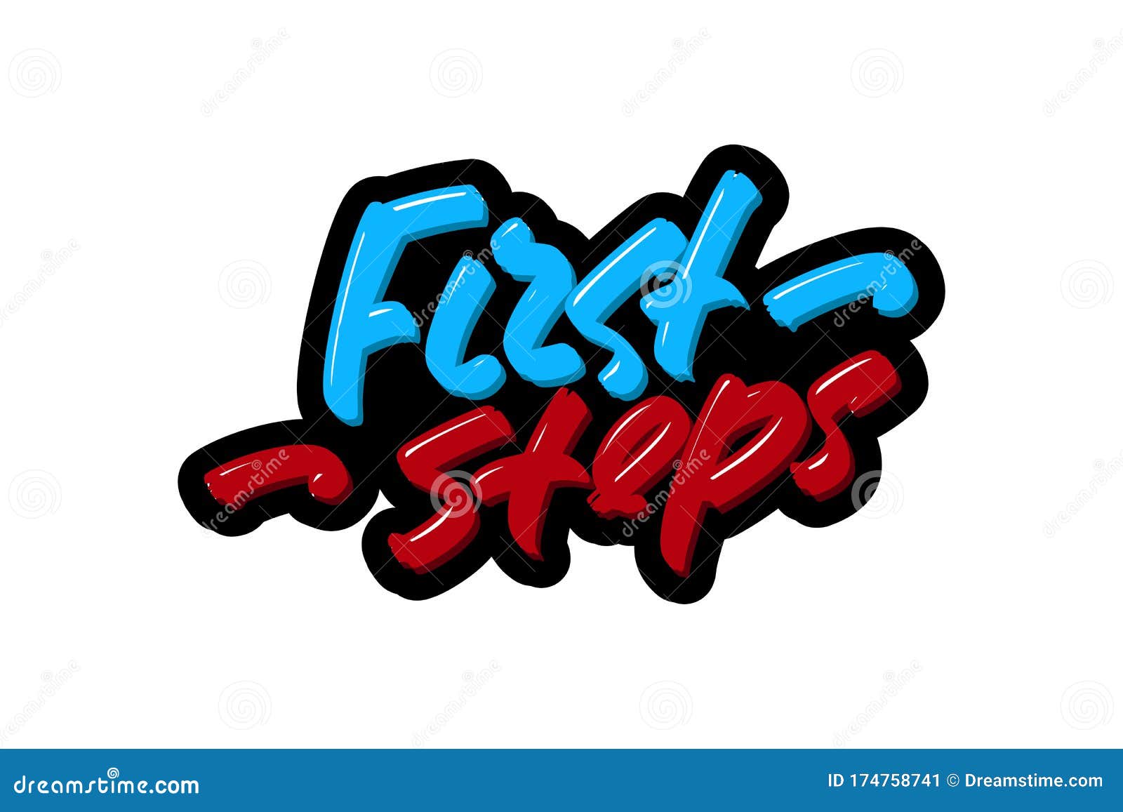 First Steps Hand Drawn Modern Brush Lettering Text Stock Illustration ...