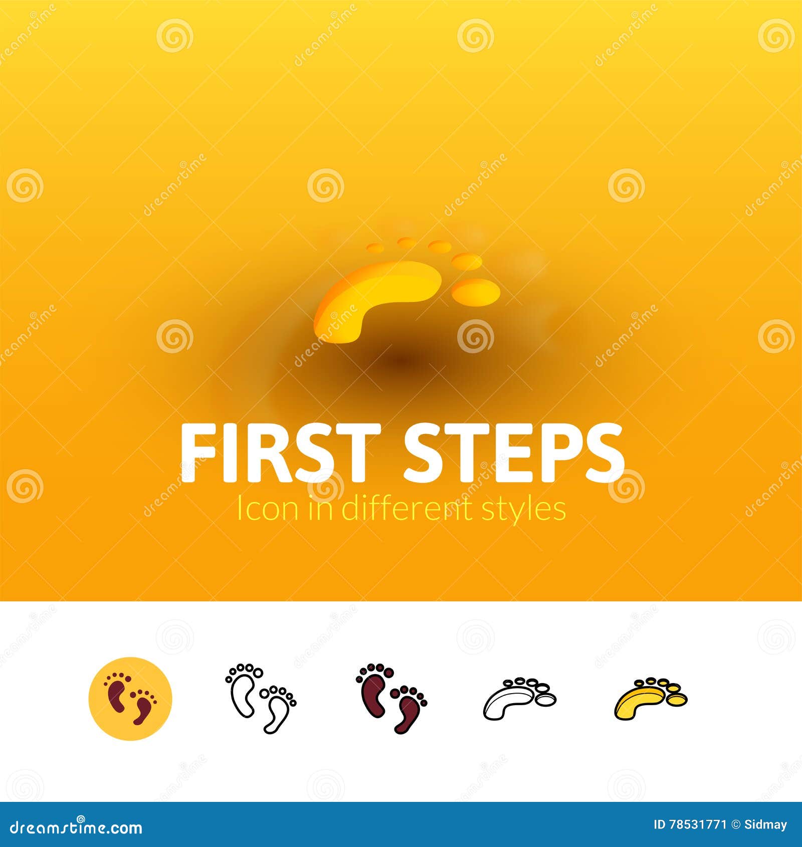 First Steps Icon in Different Style Stock Vector - Illustration of icon ...